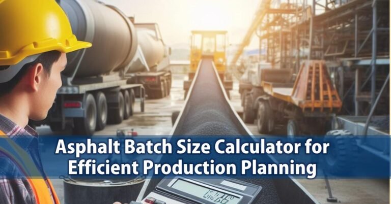 Asphalt Batch Size Calculator For Efficient Production Planning